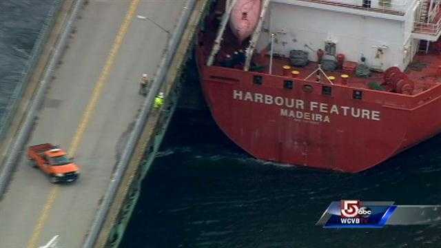Images: Tanker hits bridge