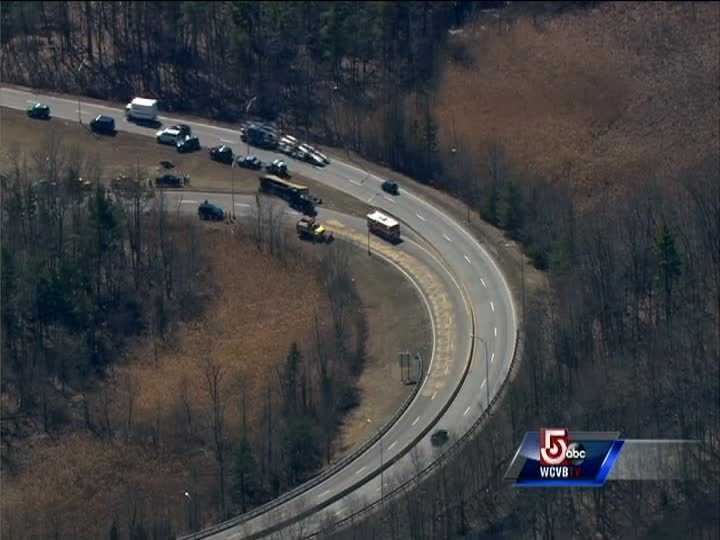 Photos: Truck crash along exit ramp of Mass. Turnpike