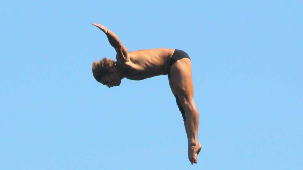 Divers jump from 90 feet above Boston Harbor
