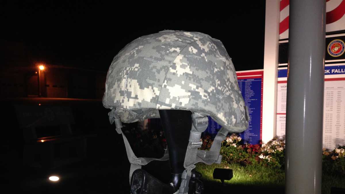 Helmet stolen from soldier's memorial replaced
