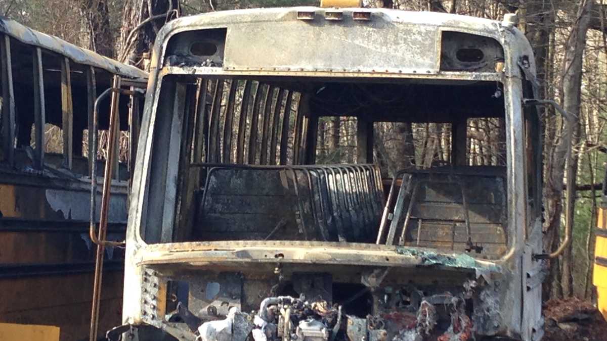 Photos of burned school buses