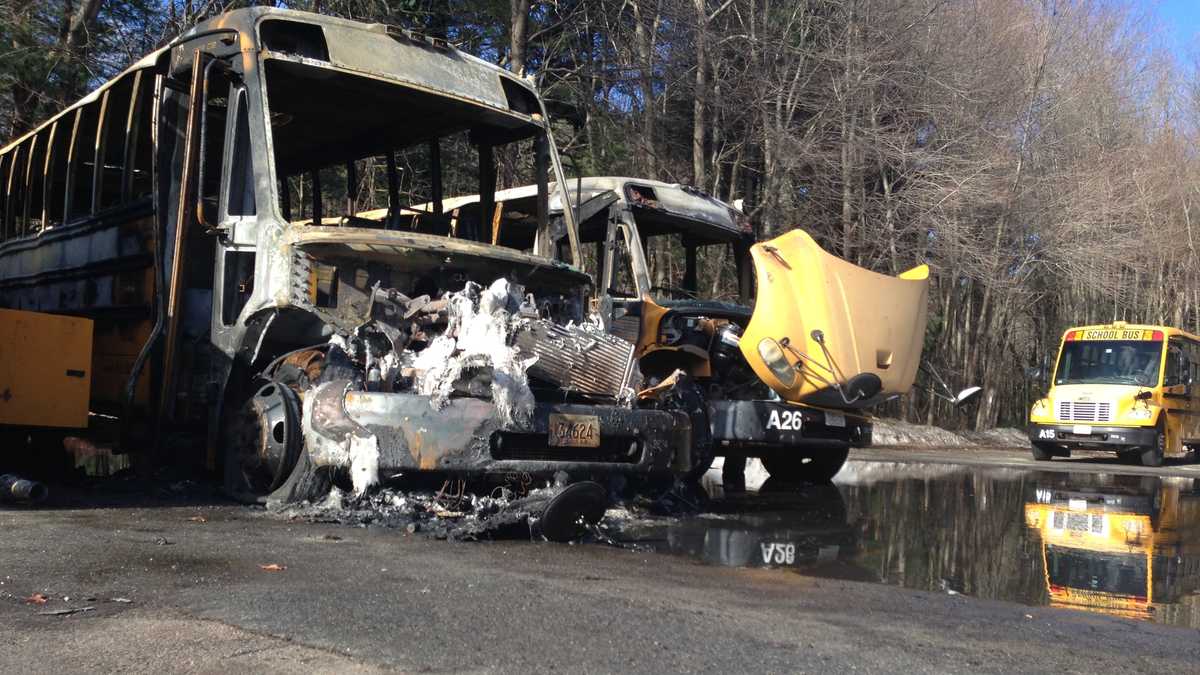 Photos of burned school buses