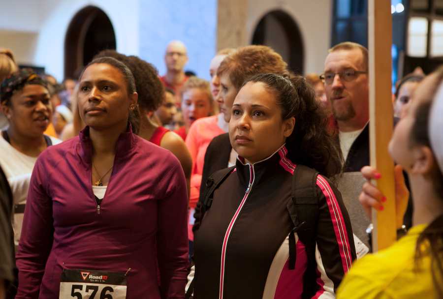 Team stair Climbing is happening in Boston buildings