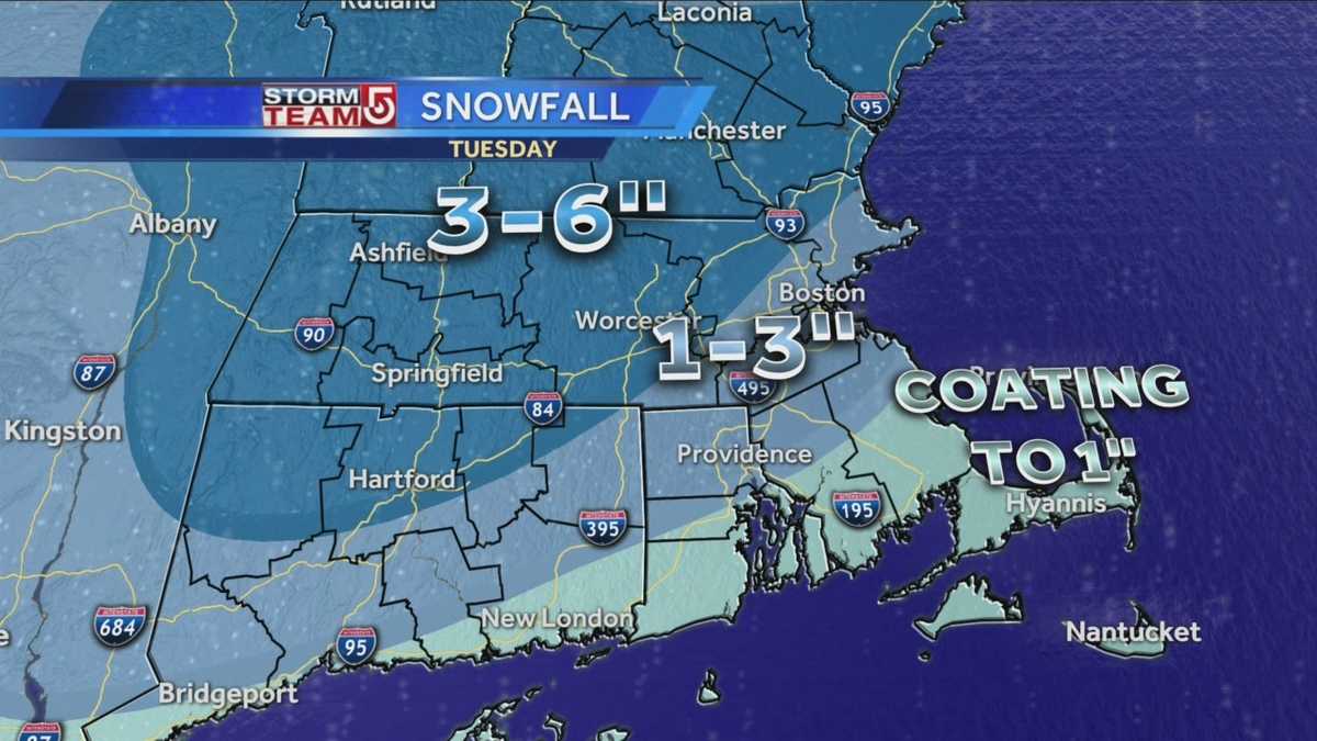 Winter storm warning issued for Tuesday snow