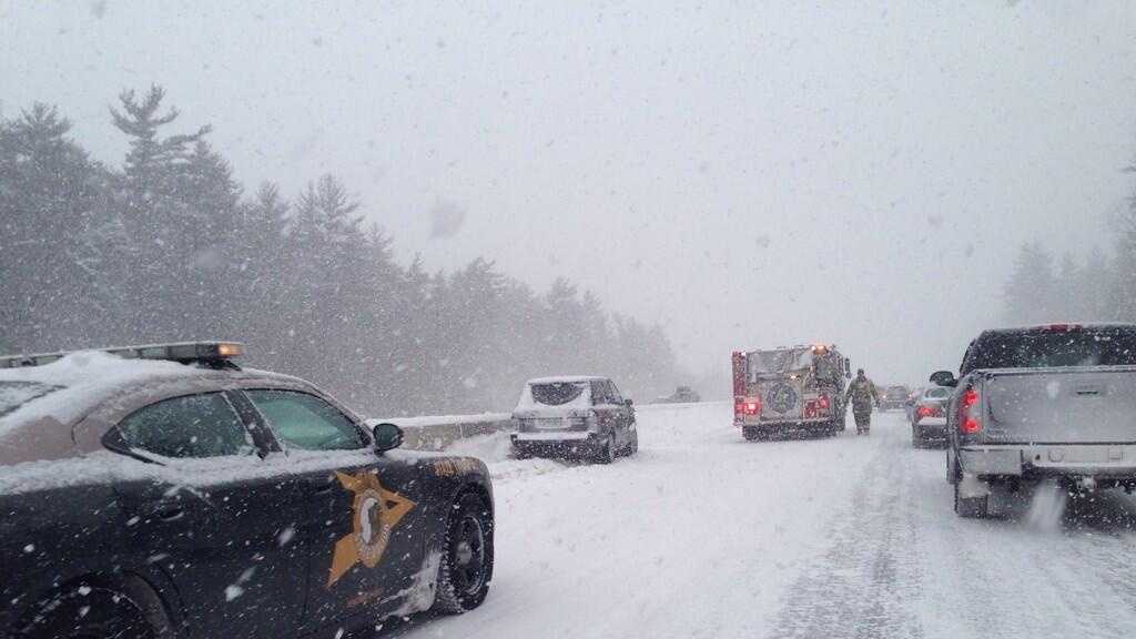 Photos: Heavy snow causes crashes