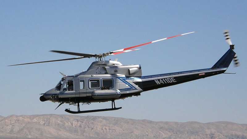 Low-flying helicopters check radiation over marathon course