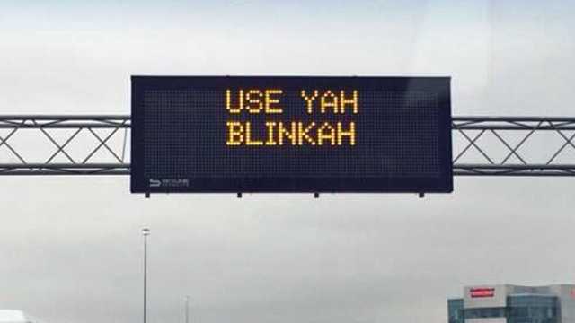 Wicked awesome: Highway signs have Boston accent