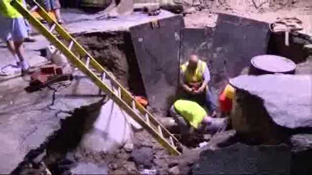 Worcester water main break drains million-gallon tank