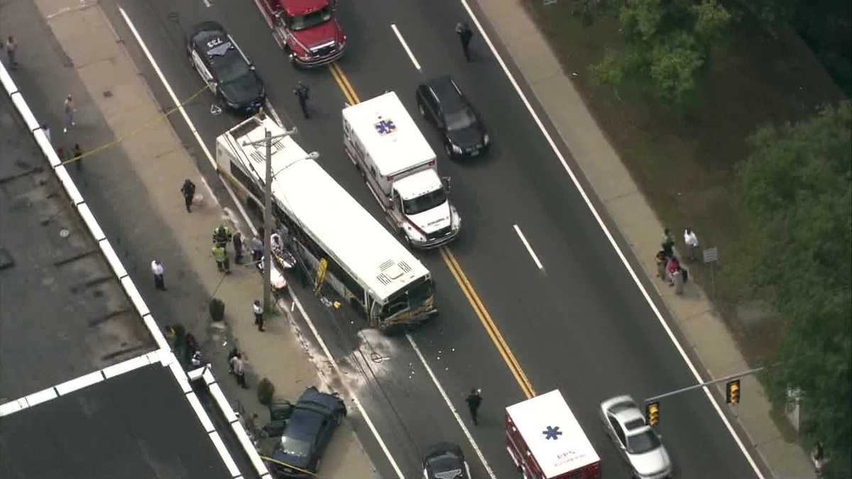 Car collides with MBTA bus