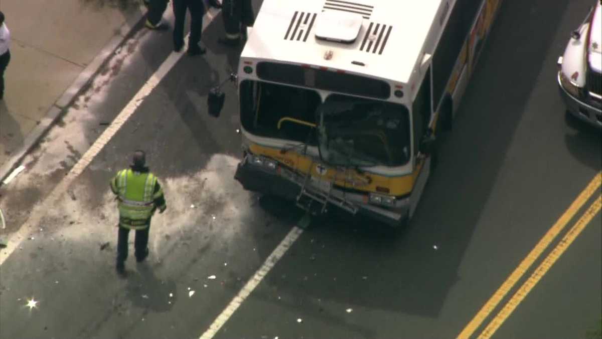Car collides with MBTA bus