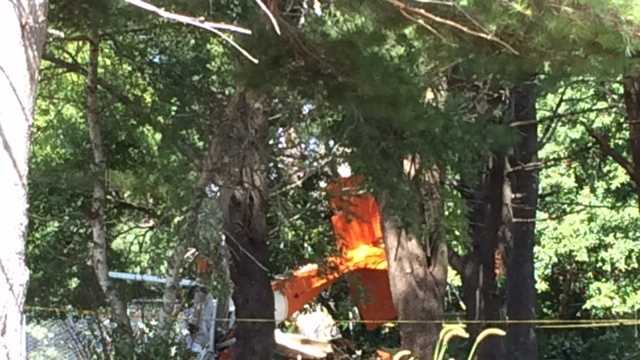 Images: Plane crashes into trees after takeoff