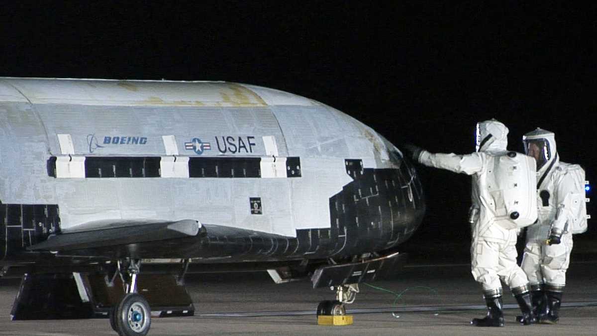Top-secret space plane lands after 674-day journey