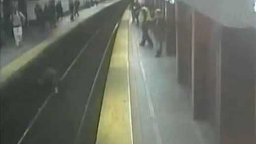 Blind man falls onto MBTA tracks, bystanders rush to rescue