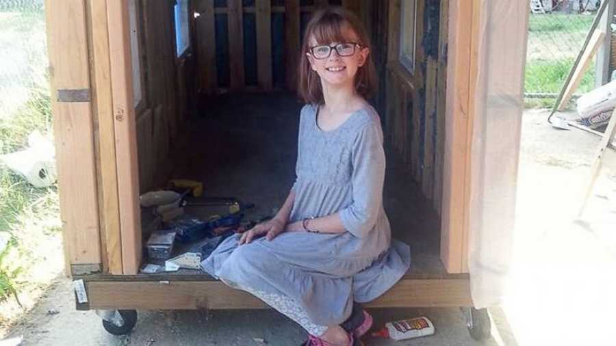 9-year-old girl building personal homeless shelters for her 'friends'