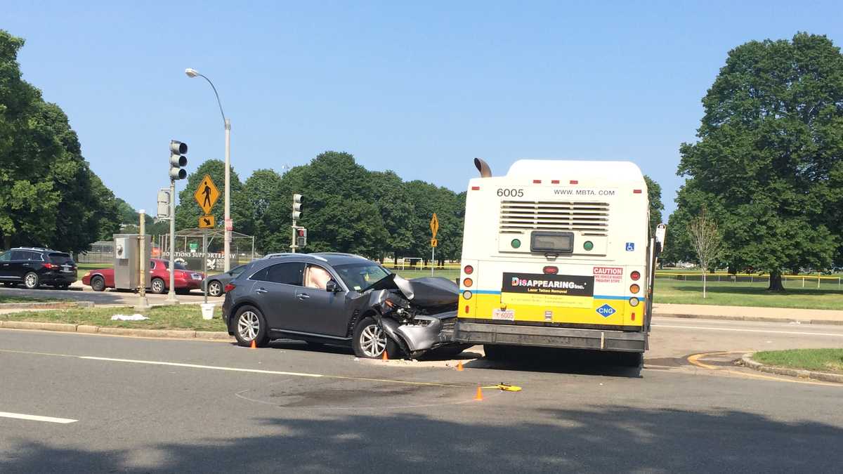 Injuries reported in crash involving MBTA bus, vehicle