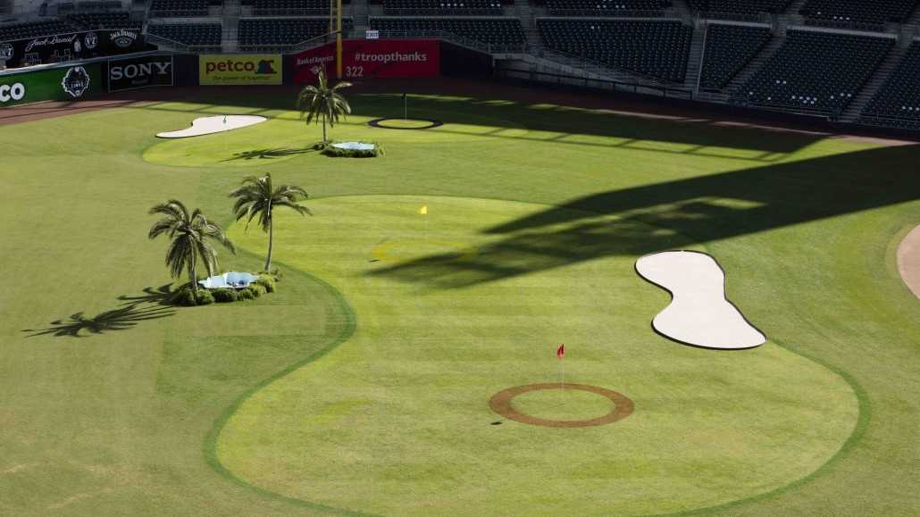 Baseball stadium turned into 9-hole golf course
