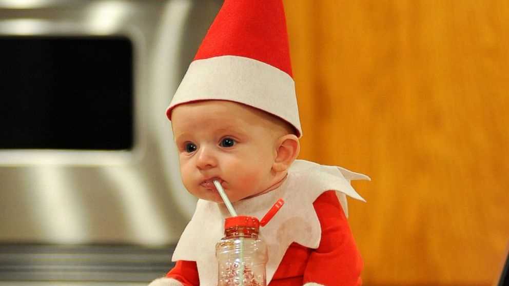 Dad blogger turns infant son into real-life Elf on the Shelf