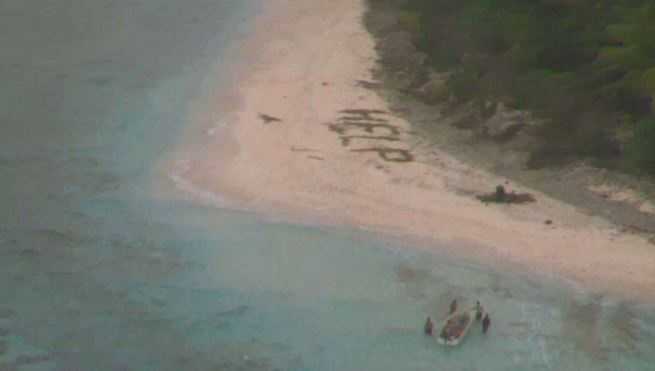 'Help' spelled in the sand leads to rescue