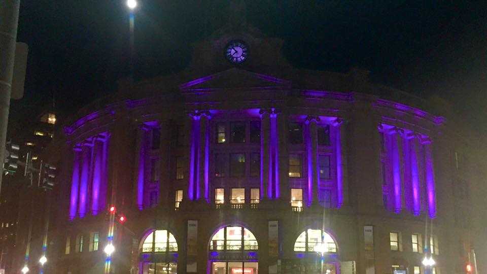 State landmarks lit in purple to honor Prince