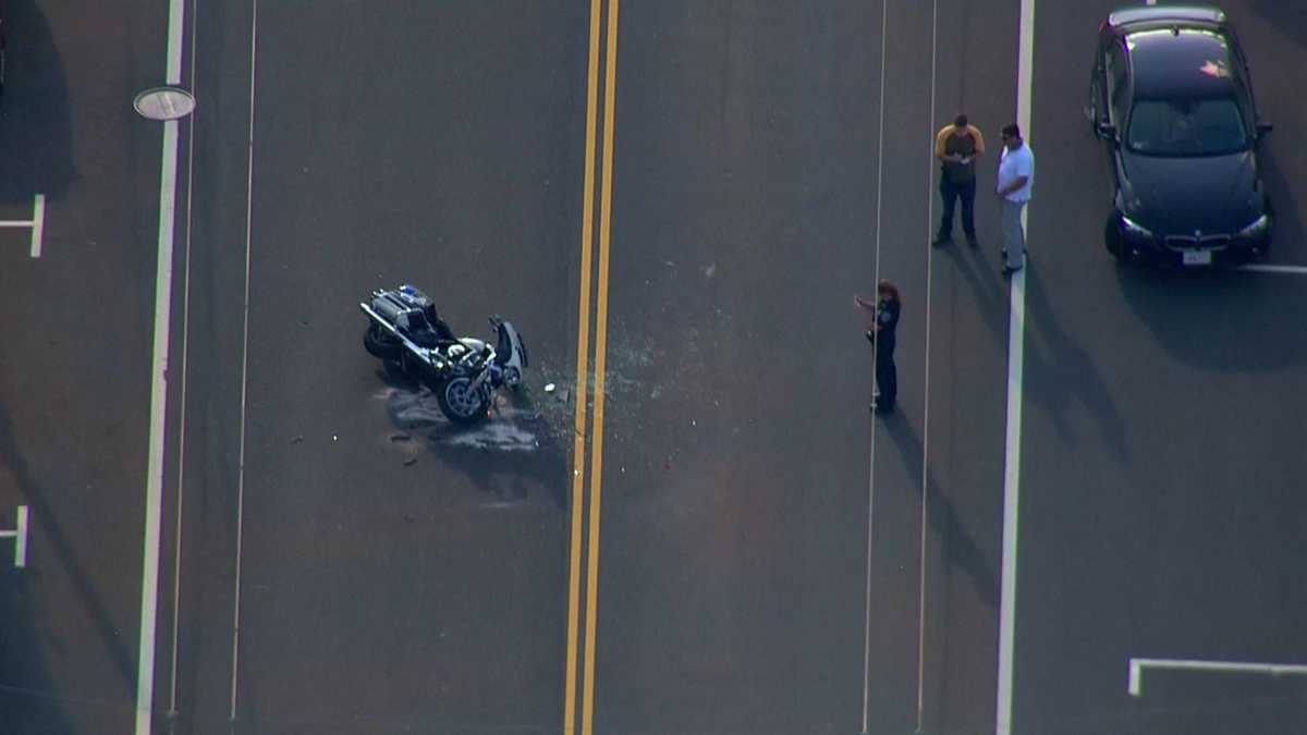 Police motorcycle involved in crash