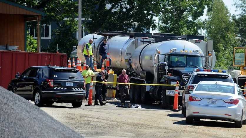 Two men burned by asphalt at public works yard