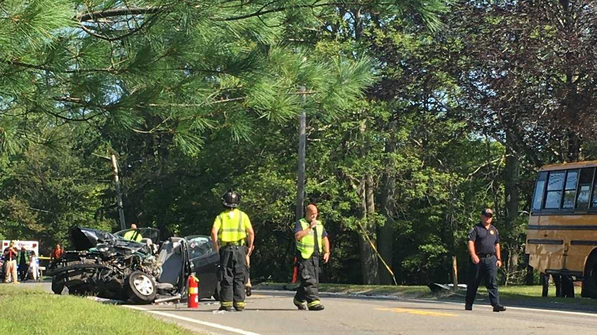 School bus, car involved in serious crash in Mendon