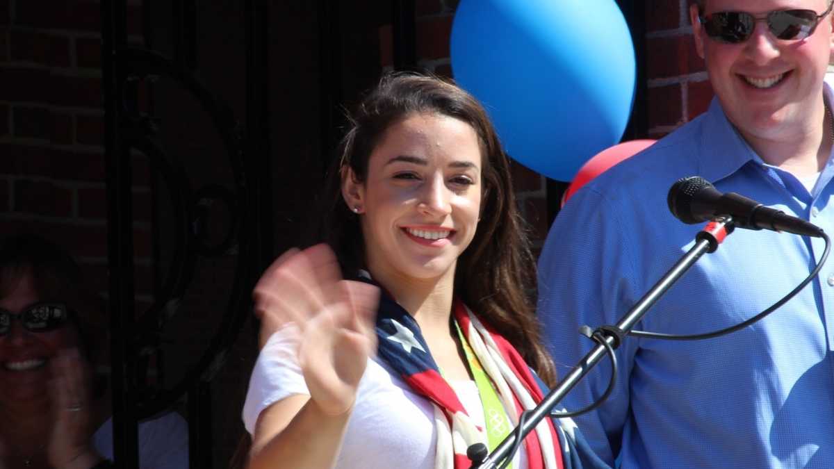 Olympic medalist Aly Raisman returns home to Massachusetts