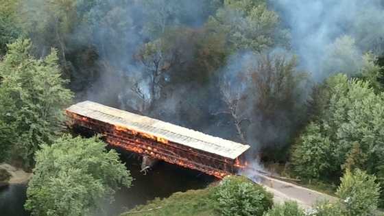 Photos: Station Covered Bridge fire