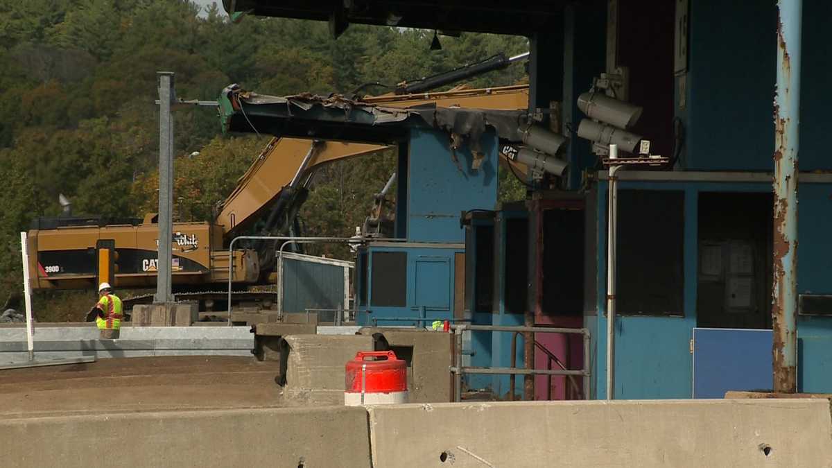 See photos of Mass Pike toll booths being destroyed