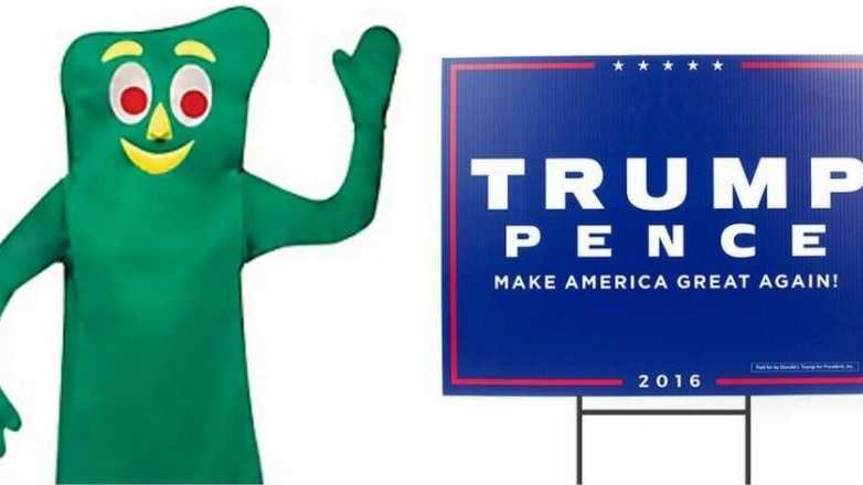 Man dressed as Gumby accused of destroying Trump sign