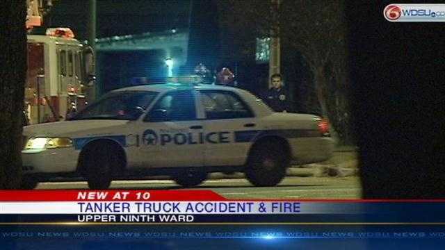 Tanker truck catches fire in Upper Ninth Ward, police say