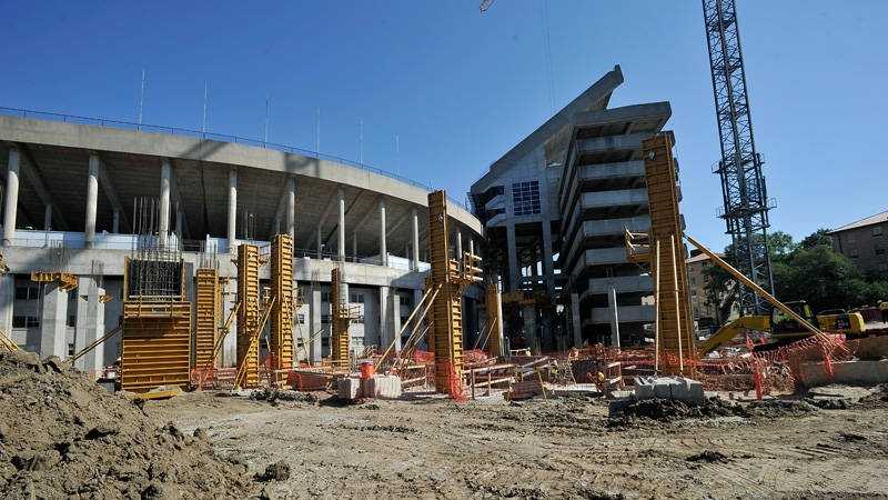 Tiger Stadium south end zone expansion construction rolls on