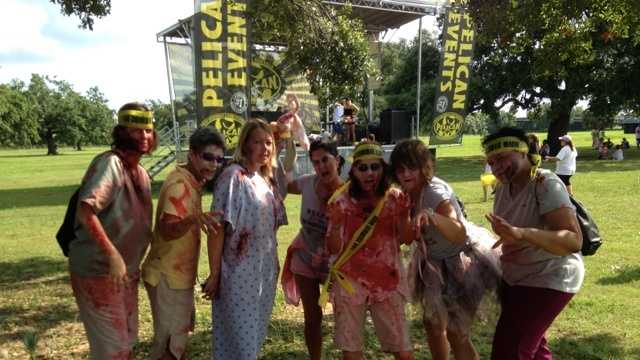 Runners try to evade zombies at the 2013 Zombie Run