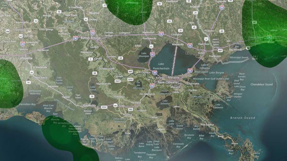 Tuesday hour-by-hour radar