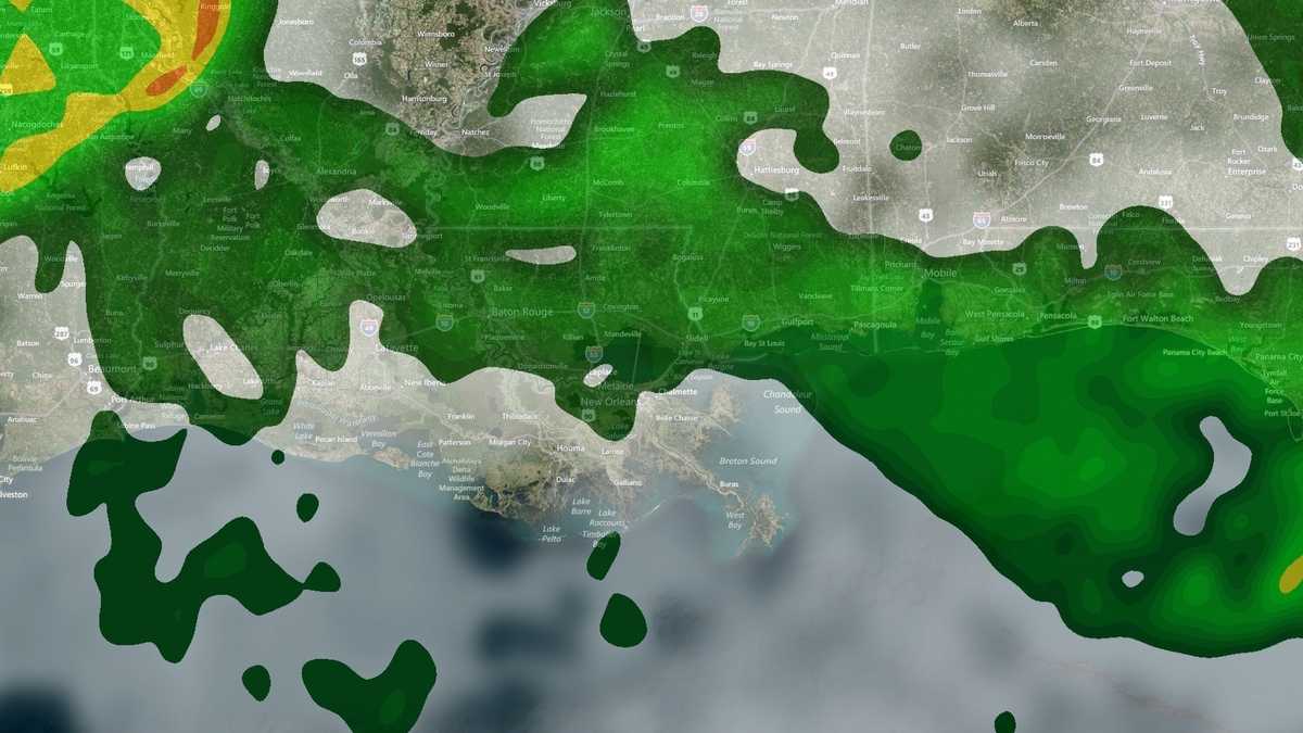 Hour-by-hour radar: Thunderstorms sweep across southeast Louisiana