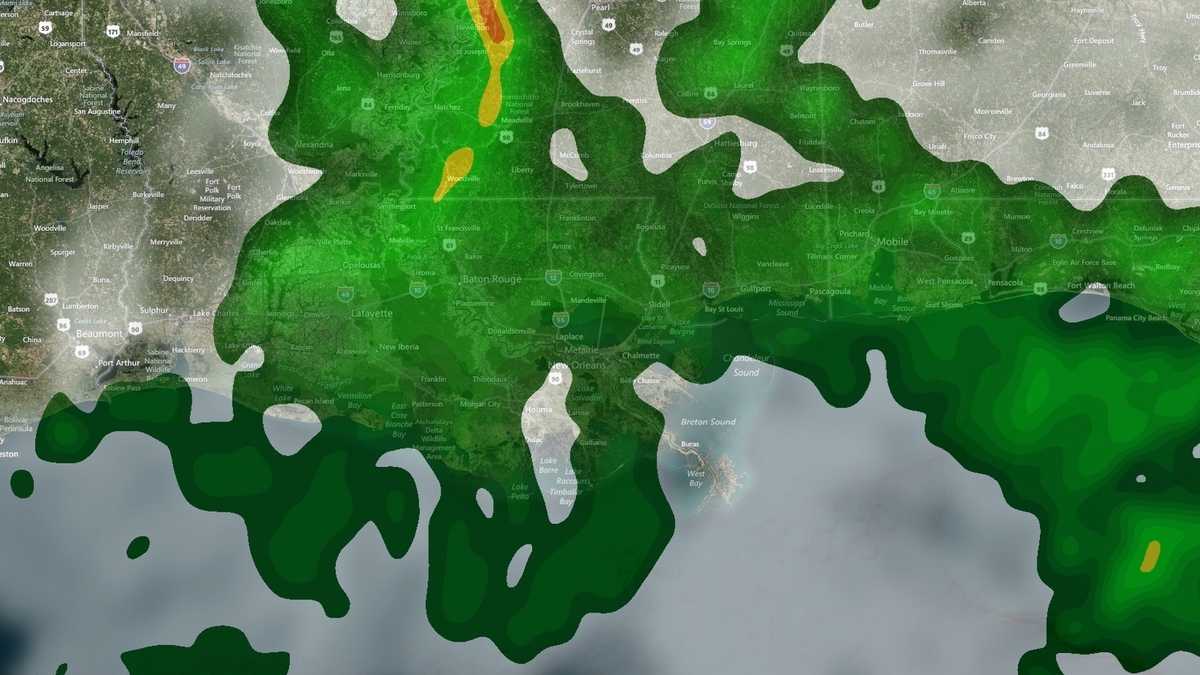 Hour-by-hour radar: Thunderstorms sweep across southeast Louisiana