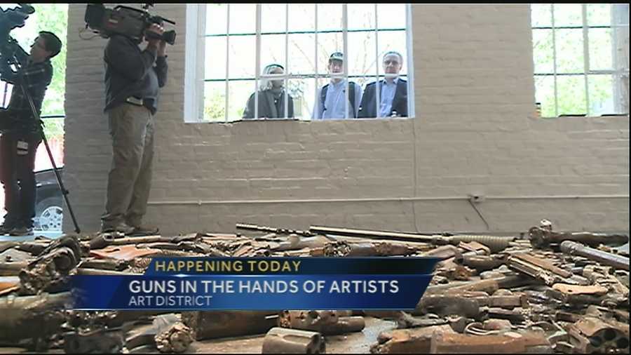 Art exhibit gives artists guns as a creative medium