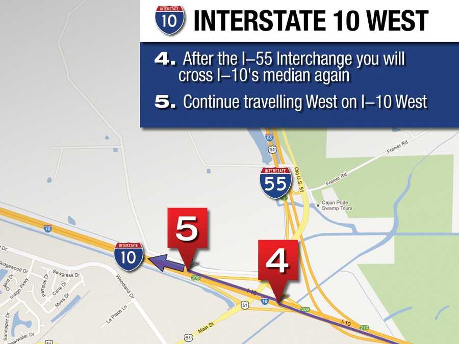 I-10 West Contraflow Maps