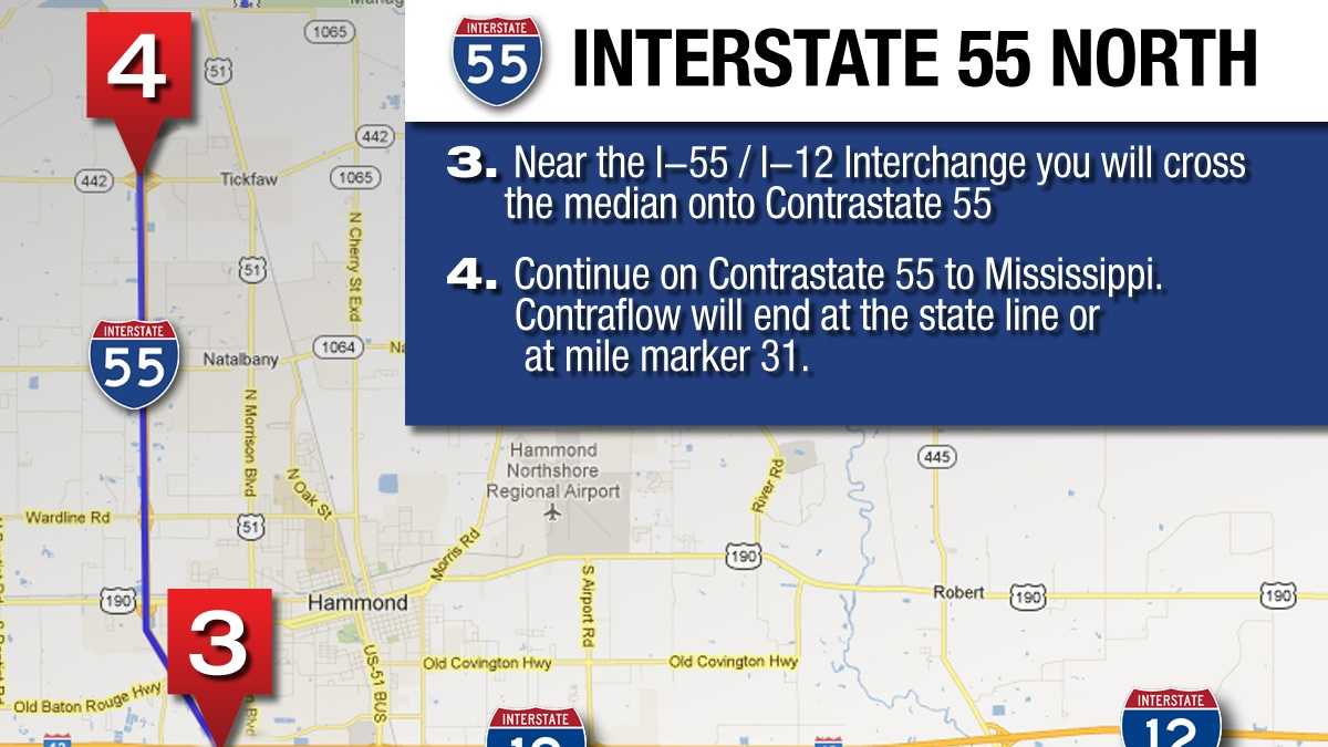 I-55 North Contraflow Maps