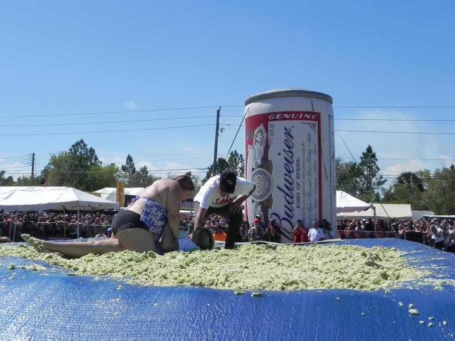 Images: Women Wrestlers Tumble In Coleslaw Pit