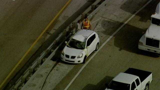 Images Tire Hits Cars Windshield On Turnpike