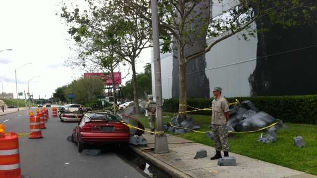 Images: Transformer 'crashes' into downtown building