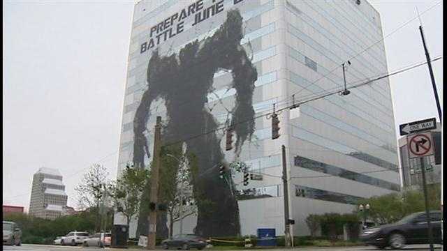 Images: Transformer 'crashes' into downtown building