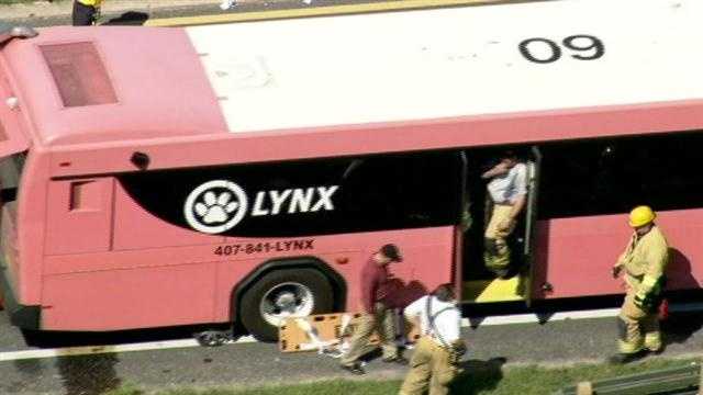 Images: Car involved in serious crash with Lynx bus