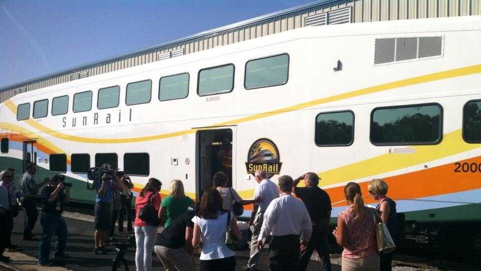 Images: SunRail cab car unveiled in Sanford