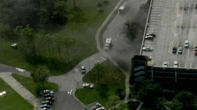Chopper 2 images: Cars on fire at UCF