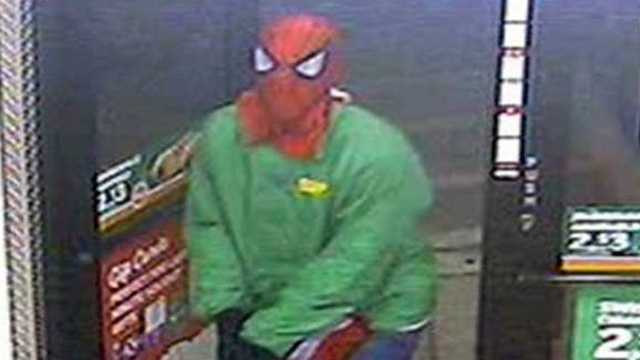 Spider Man Armed With Machete Robs Gas Station