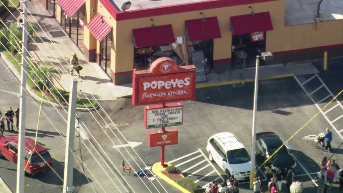 Photos: Vehicle crashes into Popeyes in Orlando