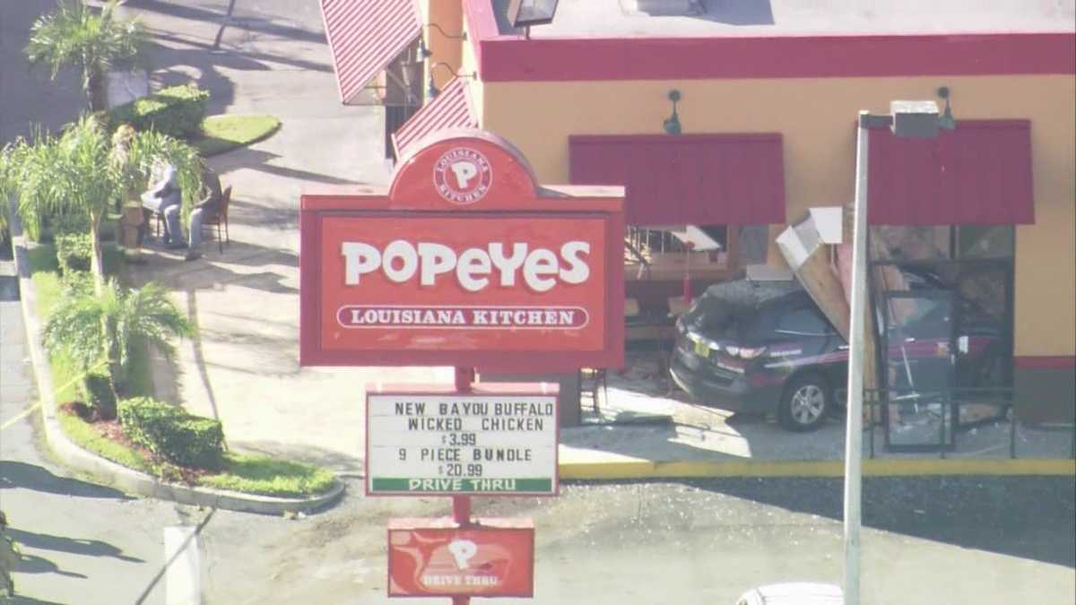 Photos: Vehicle crashes into Popeyes in Orlando