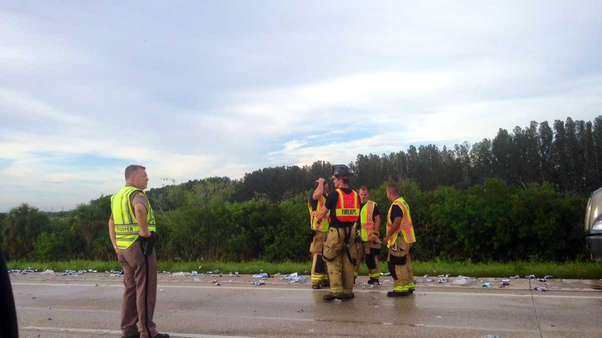Photos: Red Bull cans spill onto I-95